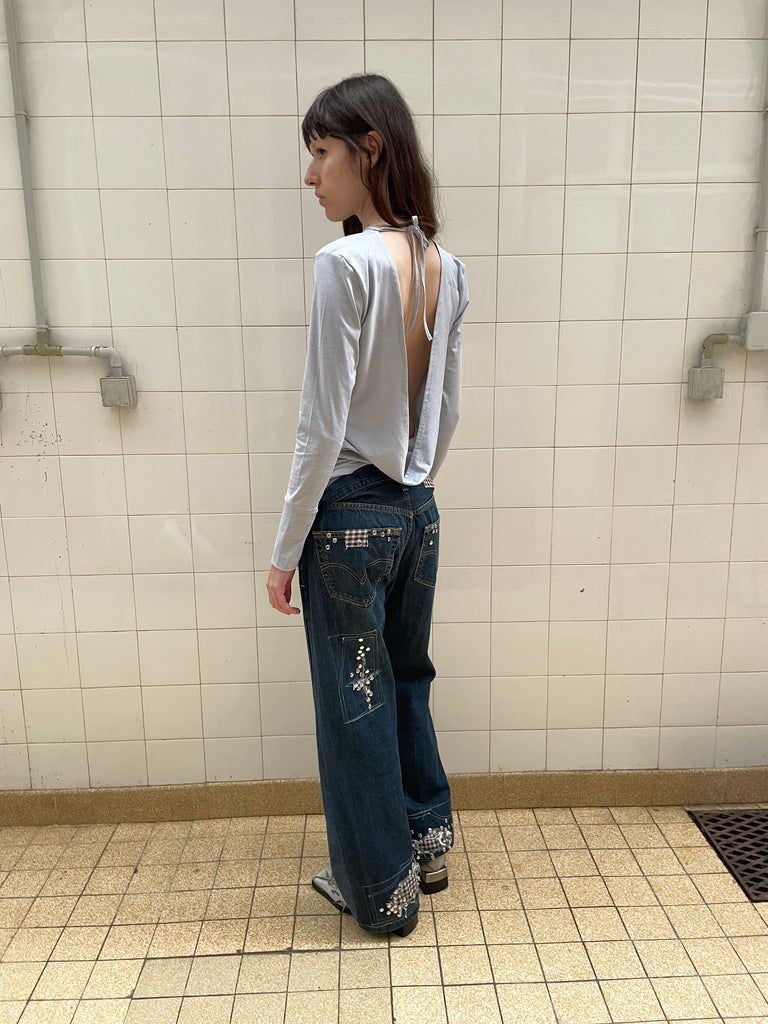 Backless top grey